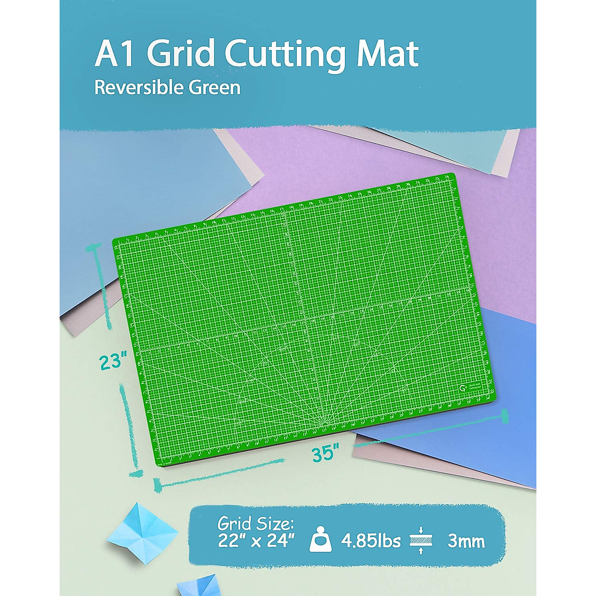 G+ Self-Healing Reversible Cutting Mat A1 (23”x 35”) Non-Slip, Durable, Scratch-Resistant Cutting Board for Arts, Crafts, Sewing, and Quilt Making - Perfect for Artists, Hobbyists, and Entrepreneurs