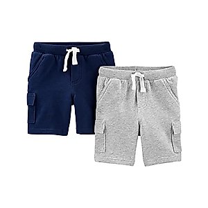 Simple Joys by Carter's Baby Boys' Knit Shorts, Pack of 2, Navy/Grey, 18 Months