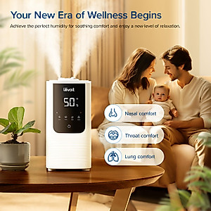 LEVOIT OasisMist Smart Cool and Warm Mist Humidifiers for Bedroom Large Room Home, Auto Customized Humidity, Ultrasonic Top Fill Oil Diffuser for Baby and Plants, Quiet, 4.5L, White