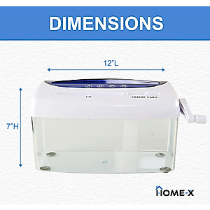 HOME-X 3-in-1 Hand Crank Paper Document Shredder for A4 Paper, Credit Cards, CDs-Manual Shredder Documents Paper Cutting Tool Home Office Desktop Stationery