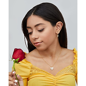 Disney Beauty and the Beast Flash Plated Sterling Silver Cubic Zirconia Huggie Hoop Earrings, Official License