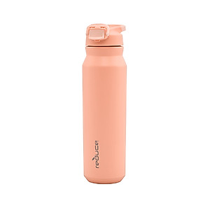REDUCE 32 oz Hydrate Pro Stainless Steel Insulated Water Bottle - Flip Top Leak-Proof Lid, Dishwasher Safe, BPA-Free, Dual Wall Vacuum, Keeps Drinks Cold for 48 Hrs, Cup Holder Friendly - Sedona