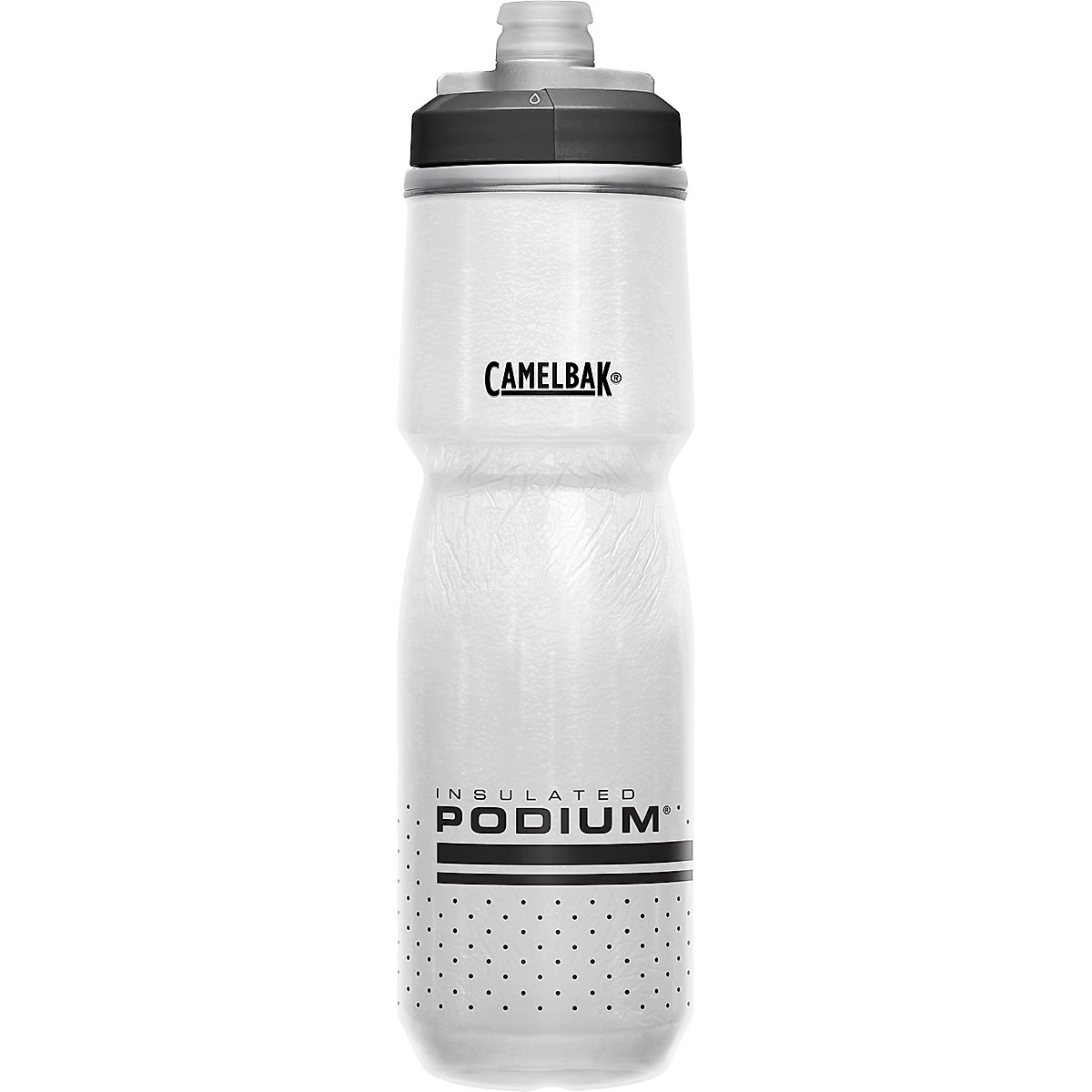 CamelBak Podium Chill Insulated Bike Water Bottle - Easy Squeeze Bottle - Fits Most Bike Cages - 24oz, White/Black