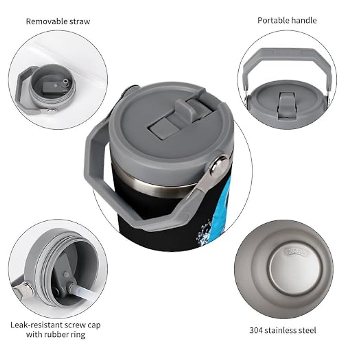 SYJTGDE Large Capacity Car Cup Blue Guitar Fashionable Upgrade Car Cup Advanced And Beautiful Travel Cup