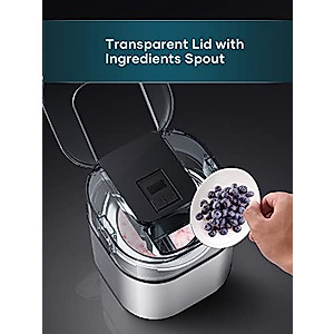 INTASTING Ice Cream Maker, 1.6 Quart Frozen Yogurt-Sorbet, for Homemade Ice Cream, Gelato, Stainless Steel, Silver