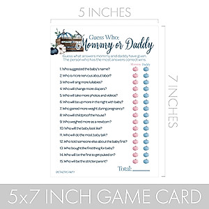 Blue Little Pumpkin Boy Baby Shower Party Games - Guess Who Mommy or Daddy and All Things Fall Matching Game (2 Game Bundle) - 20 Cards, Fall Baby Shower