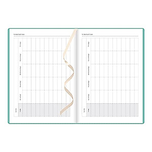Letts of London Inspire Academic Weekly/Monthly Planner, August 2023 to July 2024, Week-to-View, Sewn Binding, Multilingual, A5 Size, 8.25" x 5.875", Green (C031389-24)