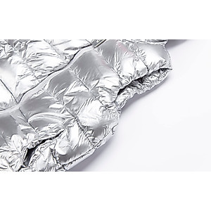 Mud Kingdom Toddler Kids Hooded Vests Jackets Zip-up Lightweight Casual Warm Autumn Winter Silver White 4T