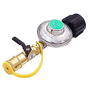 METER STAR QCC Propane Gas Grill Regulator 1/4" Quick Connect Cylinder Adapter and 12 Foot 1/4' Quick Connect Liquid Propane Hose Fitting Kit Elbow Adapter Only for Blackstone 17"/22" Griddle