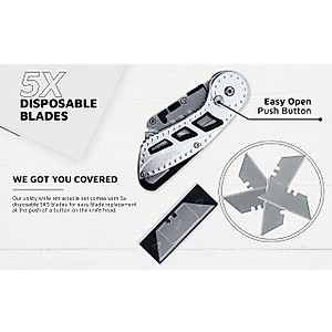 Folding Utility Knife Stainless Steel Holster Nylon Pouch Belt Clip Box Cutter Knife Carry Case Utility Knife & Clip Navaja De Trabajo Roofing Cuchilla de Bolsillo