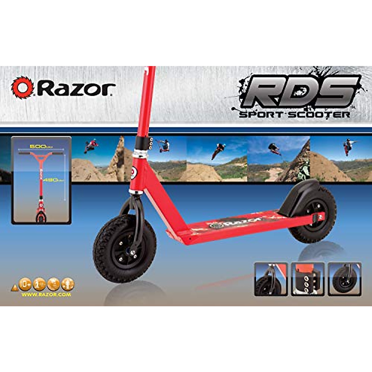 Razor Pro RDS Dirt Scooter for Kids Ages 10+ – Pneumatic Tires, Aircraft-grade Aluminum Frame, Off-Road Scooter for Riders Up to 220 lbs