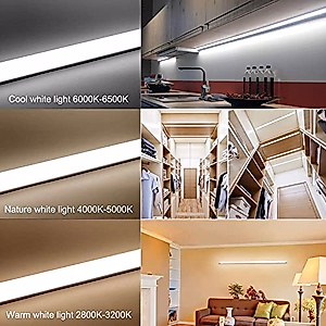 papasbox 10W LED Tube Light,1FT Led Shop Light Fixture,4000K Neutral White,11.81in 1200Lm LED Garage Closet Light Ceiling Light for Office Home Basement,No Plug,No Ground Wire