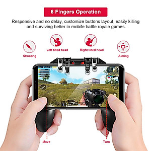 DELAM Mobile Game Controller for iPhone & Android, Pubg Mobile Controller Phone Triggers for Gaming, Gaming Grip Joystick Gamepad Shoot Aim Keys for 4.7-6.5" Phone