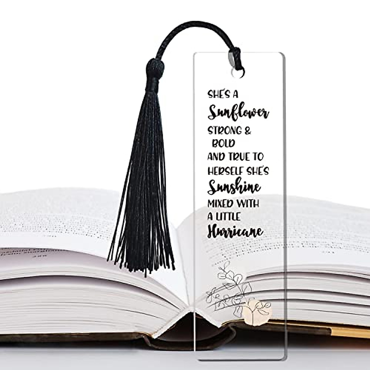 Funny Sunflower Strong Inspirational Bookmark Gifts for Women Girls Lovers Bookworm Daughter Lovers Friend Sister Book Female Friendship Gifts Sister Gifts