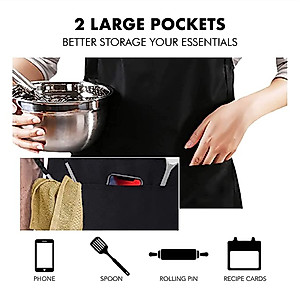 XBPDMWIN Aprons for Men Funny, Men's BBQ Aprons Cooking with A Chance of Drinking, Fully Adjustable, Two Pockets, Extra Long Ties