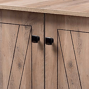 Baxton Studio Derek Shoe Cabinets, One Size, Natural Oak