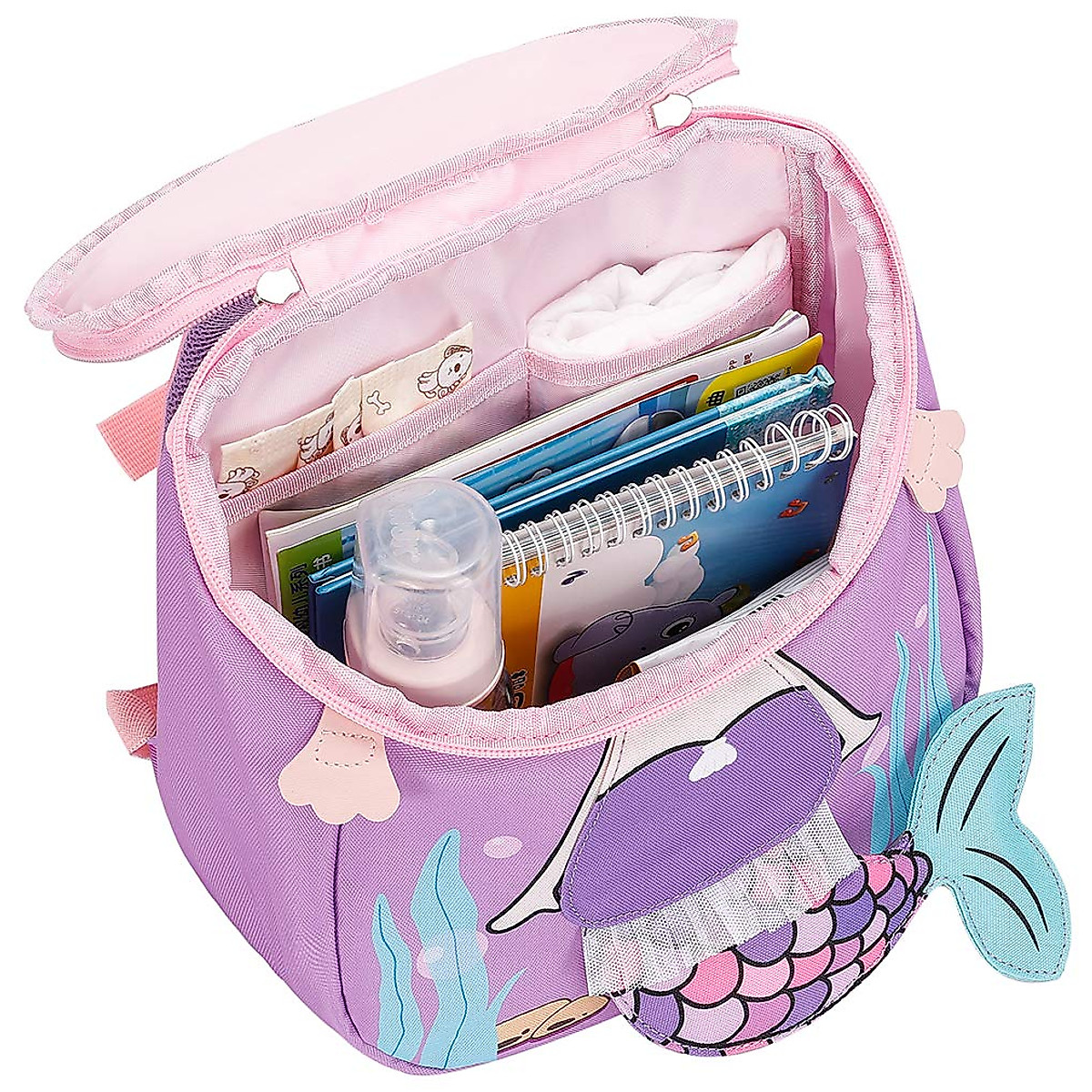 BLUBOON Toddlers Backpack for Girls Cute Preschool Backpack 3D Schoolbag Toddler Bookbag for Kids (Purple)