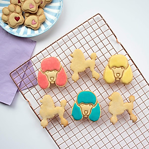 Set of 2 Poodle cookie cutters (Designs: Poodle Silhouette and Poodle Face), 2 pieces - Bakerlogy