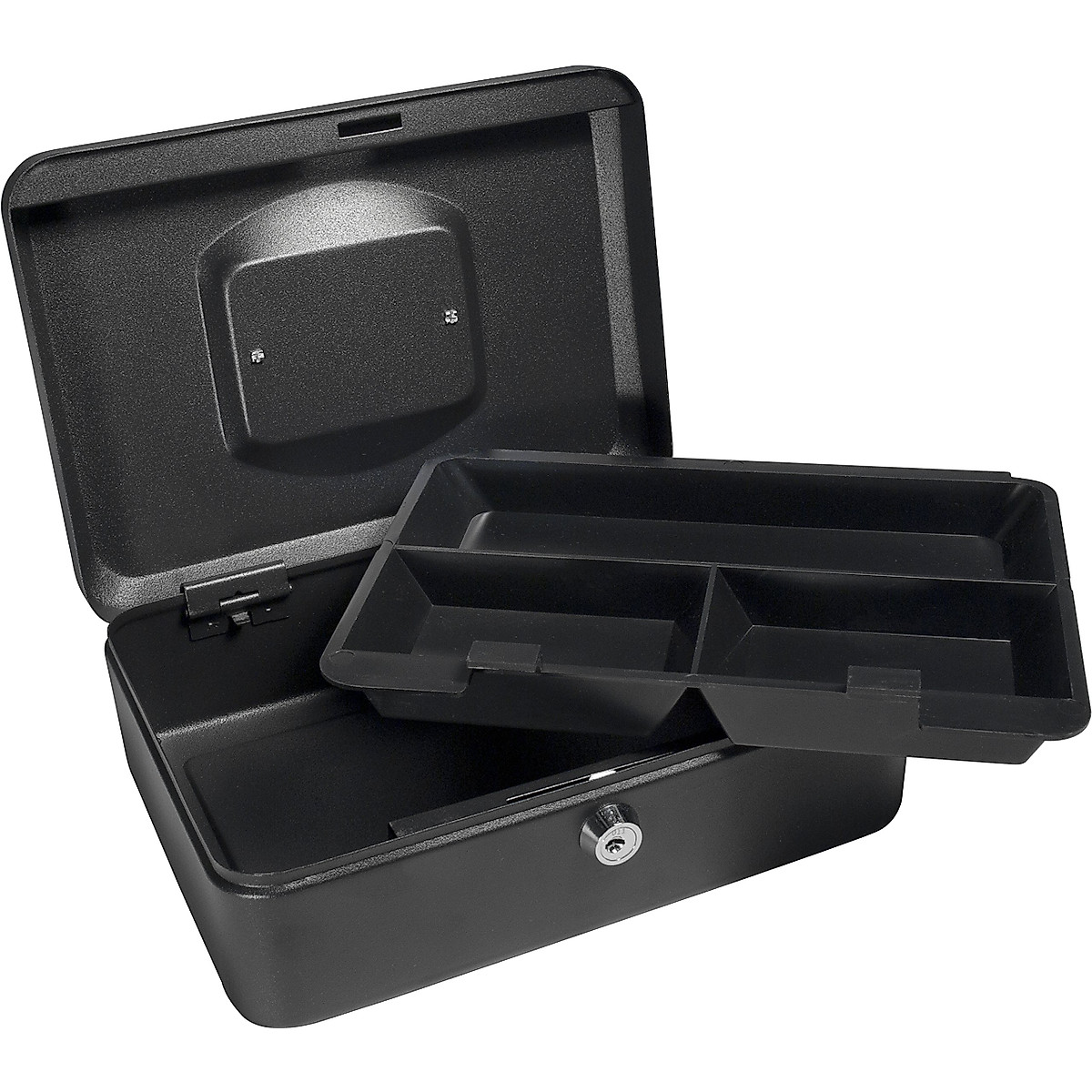 BARSKA 8-Inch Cash Box with Key Lock, Black