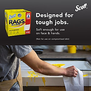 Scott Rags In A Box (75260), White, 200 Shop Towels / Box, 8 Boxes / Case