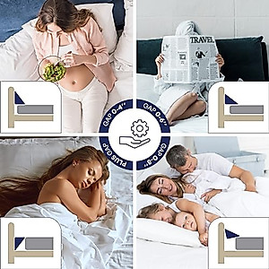 EPHEDORA Triangle Bed Wedge Pillow for Headboard Gap (0-8") - Fills The Gap Between Mattress and Headboard - Bed Gap Filler Twin Size