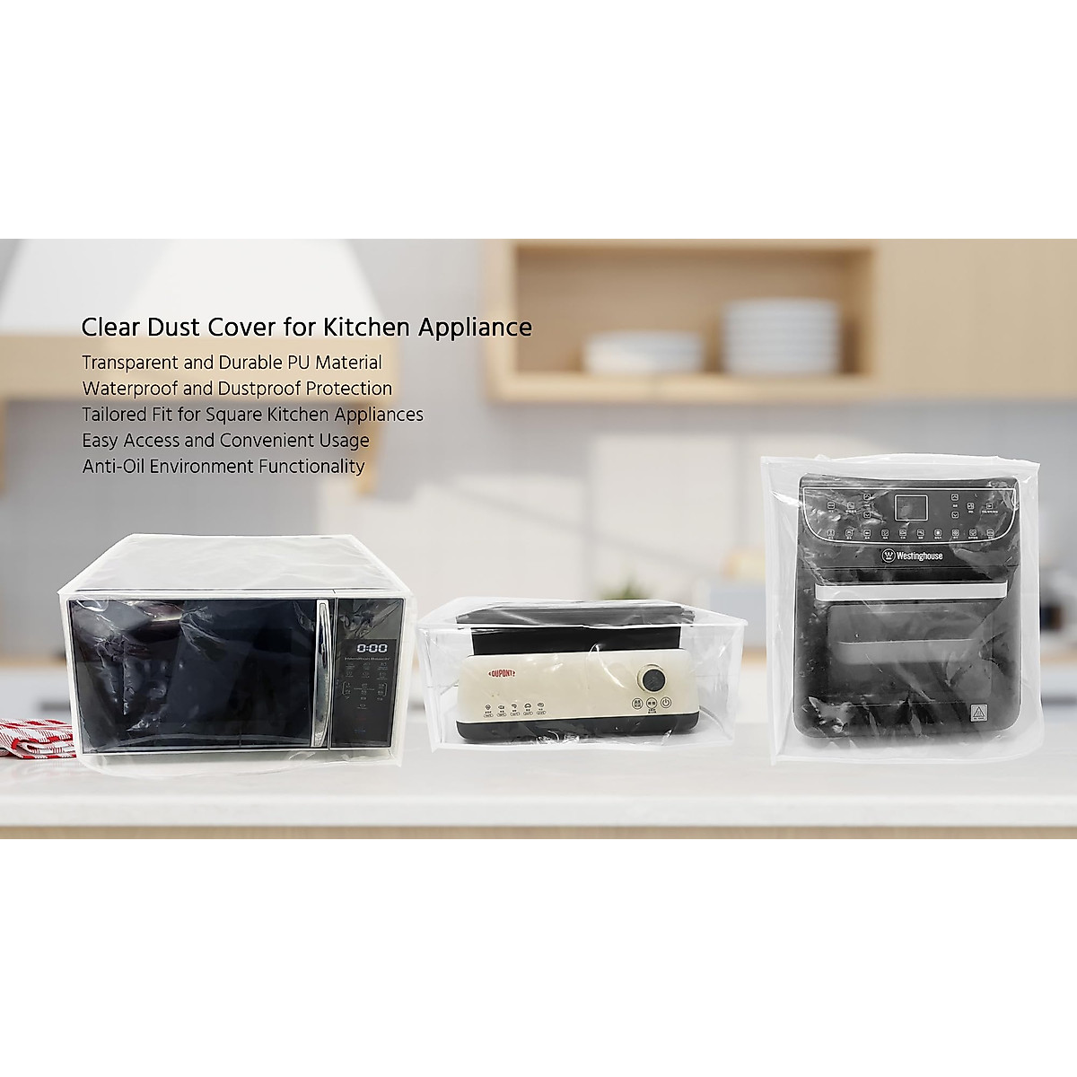 Dust Cover Case for grill pan,steamer ovens and kitchen appliance, clear water proof rectangular anti-tear protect jacket