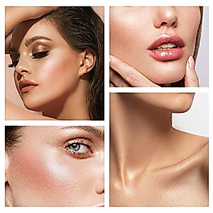 Boobeen Highlighter Makeup Highlighter Palette Powder Shimmer Highlighter Makeup Facial Illuminator Bronzer Palette Waterproof Long Lasting