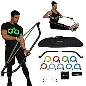 Original Gorilla Bow Portable Home Gym Resistance Bands and Bar System for Travel, Fitness, Weightlifting and Exercise Kit, Full Body Workout Equipment Set