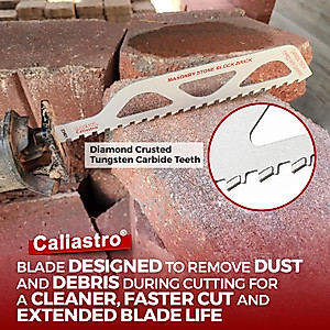 Caliastro 12-Inch Brick, Masonry, Porous Concrete, Engineered Stone Cutting Reciprocating Saw Blade - 2 Pack
