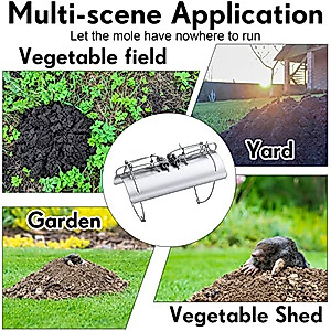 Mole Trap Half Round Metal Mole Killer Reusable Ground Squirrel Trap Heavy Duty Gopher Rat Vole Traps Tactical Traps for Outdoor Lawn Garden Yard Gopher Vole Trapping (4 Packs)