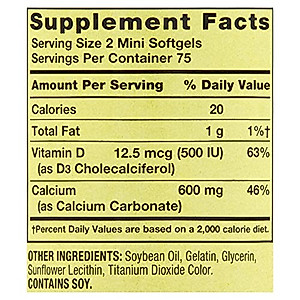 Support Bone Health with Spring Valley Calcium Plus Vitamin D3 Supplement, 150 Mini Softgels. Includes Luall Fridge Magnetic