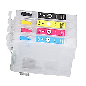 FTVOGUE Ink Cartridge,4 Colors Printing Accessory Part PP for Photo Paper Document (T1261/T1262/T1263/T1264)