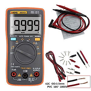 ANENG AN8008 True-RMS Digital Multimeter 9999 Counts Square Wave Backlight AC DC Voltage Ammeter Current Ohm Auto/Manual (Color : Red)