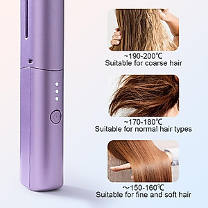 Rechargeable Mini Hair Straightener, 2023 New Rechargeable Cordless Hair Straightener Brush, Three Temperature Adjustment Straightening Brush 3D Hair Care Comb for Dry and Wet Hair (Green)
