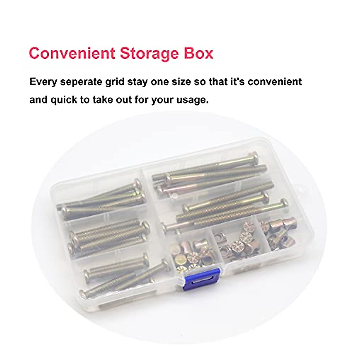 Baby Bed Crib Screws Hardware Replacement Kit, cSeao 25-Set M6x40mm/ 50mm/ 60mm/ 70mm/ 80mm Hex Drive Socket Cap Screws Barrel Nuts Assortment Kit for Beds Headboards Chairs Furniture