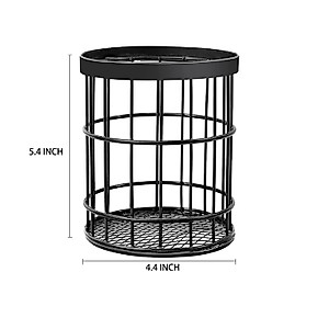 Black Kitchen Utensil Holder for Countertop, Metal Wire Kitchen Utensils Crock for Counter Organizer, Matte Spatula Holder for Cooking Storage 4.4 * 5.4 IN