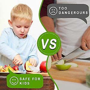 HANHAN 8 PCS Kids Knife Set, Include 4 Pcs Plastic Knives with Serrated Edges, Crinkle Cutter, Y Peeler, Crocodile Wood Knife & Durable Cutting Board for Fruit, Vegetable, Bread, Cake & more (#A)