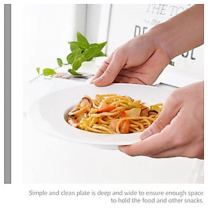 BESTonZON Rim Pasta Bowls Soup Bowl Porcelain Rimmed Deep Plate Ceramic Dessert Salad Shallow Bowl Dinner Serving Plate Snack Dish Appetizer Tray for Eating Oven Safe