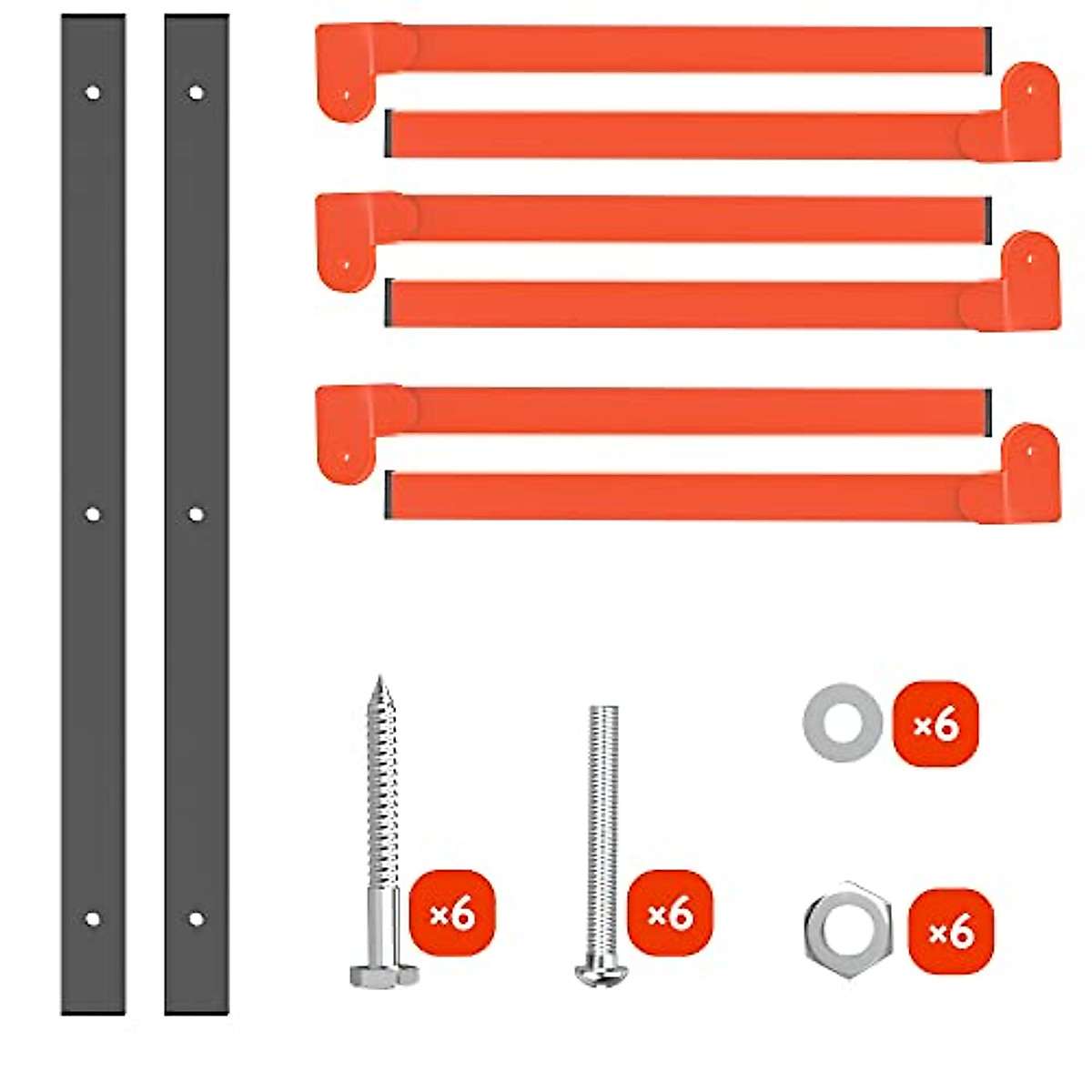 Ultrahaus Metal Lumber Rack and Wall Mounted Lumber Storage Rack with Lumber Rack 3 Level Wood Storage Rack System, 1 Pack