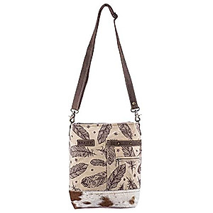 SIXTEASE Womens Shoulder Bag Vintage Style Shoulder Bags for Women - Made with Genuine Leather, Upcycled Canvas, or Hair On - Handmade, Adjustable Strap, Brass and Zinc Hardware - Petiole