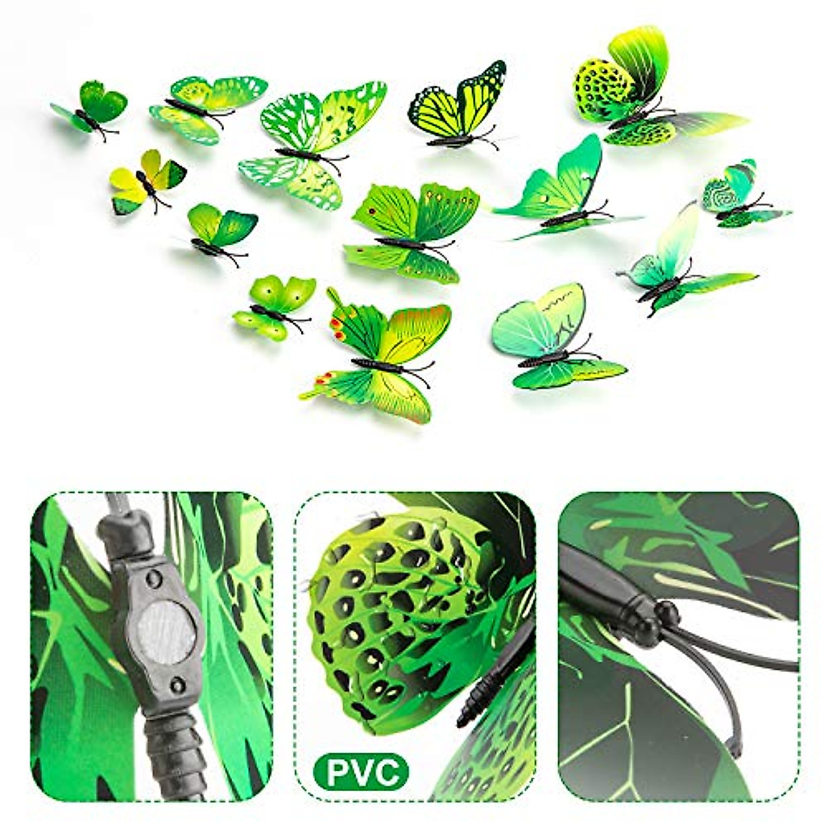 MOZUVE 120pcs Butterfly Wall Decor, Removable 3D Butterfly Wall Decals, Butterflies Decoration Suitable for DIY Kids Nursery, Bedroom Decor, TV wall, Wedding, Birthday etc