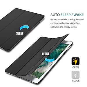 ProCase Smart Case for iPad Pro 12.9 1st and 2nd Generation (2015 and 2017 Model), Stand Cover Support Auto Sleep/Wake -Black