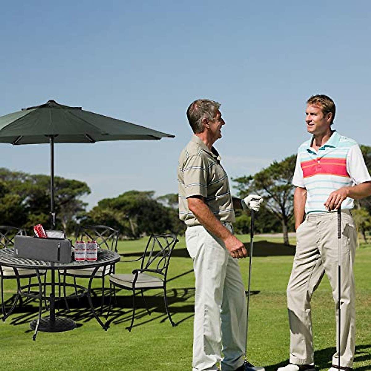 OSPUORT Golf Cooler Bag Waterproof Insulated with Detachable Shoulder Strap - Hold 6 Pack of Cans or Two Bottles of Wine (Grey)