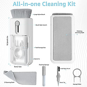 Electronic Cleaner Kit, 6 in 1 Keyboard Cleaner Kit for Airpod Earbud Bluetooth Earphones，Laptop Cleaner Brush，Multifunctional Electronic Cleaning Kit for Laptop Phone Watch iPad Camera PC Monitor