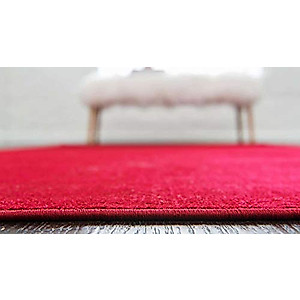 Unique Loom Williamsburg Collection Casual Transitional Solid Vibrant Area Rug, 5 x 8 ft, Red