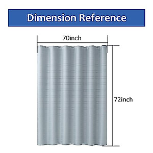Home Queen Water Repellent Fabric Shower Curtains for Bathroom, Waffle Textured Heavy Duty Thick Cloth Shower Curtain, Hotel Luxury Weighted Polyester Bath Curtain, 70 x 72 Inches, Grey