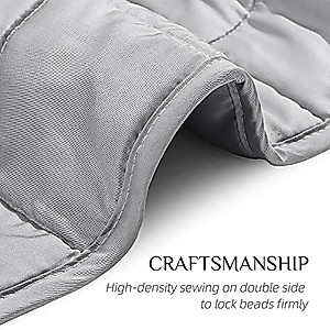 Argstar Cooling Bamboo Weighted Blanket for Adults 15 Lbs On Queen Bed, Soft Silky Heavy Blanket with Premium Glass Beads, 60"x80", Light Grey.