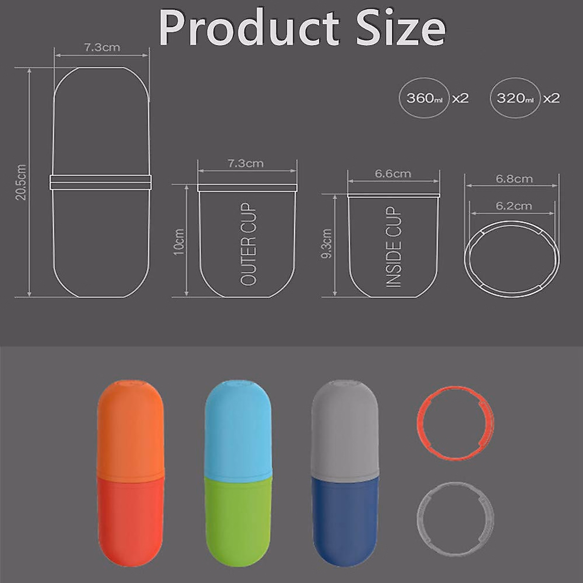 N/W Toothbrush Case Portable Travel Capsule Toothbrush Cup Holder Creative Four in One Plastic Toothbrushes Organizer High-capacity for Trips Home Business Use, Black