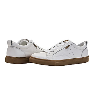 mayertes Women's Lace-up Oxfords Flats Walking Shoes Casual Sneakers PU Leather Soft Bottom Walking Running Shoes Size 7.5 White