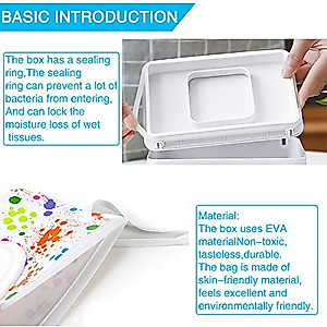 DOERDO 3 PCS Wipe Dispenser and Wet Wipe Pouch Bags Baby Wipe Holder with Lid Wipes Box Tissue Case Box Keeps Baby Wipe Fresh and Safe(White&2 Bags)